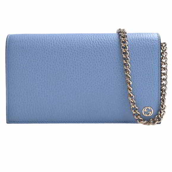 Gucci | Bags | Gucci Interlocking G Leather Chain Folio Long Wallet ...
